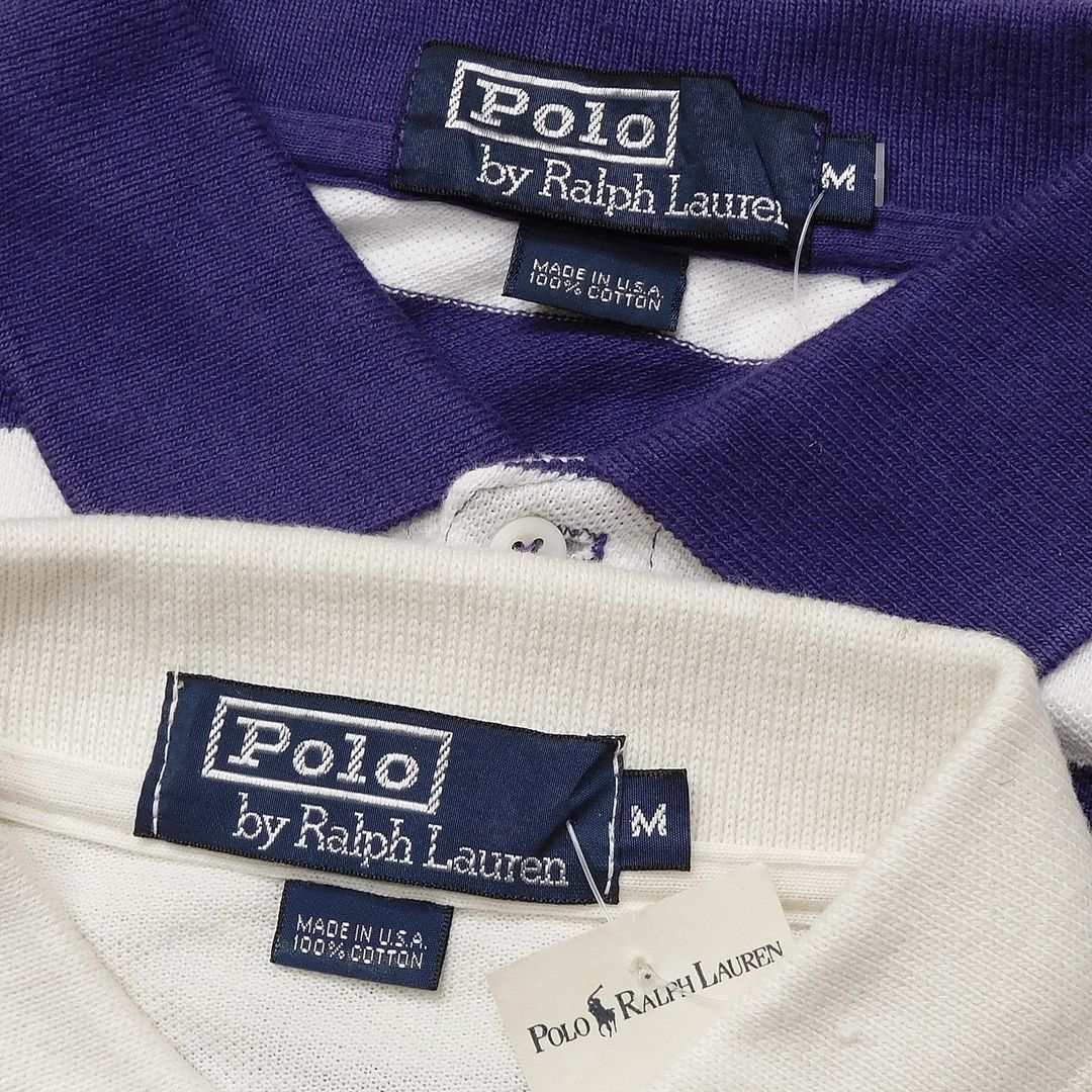 1990's Deadstock Polo by Ralph Lauren Long Sleeve Mesh Polo Shirt made – nest clothing store