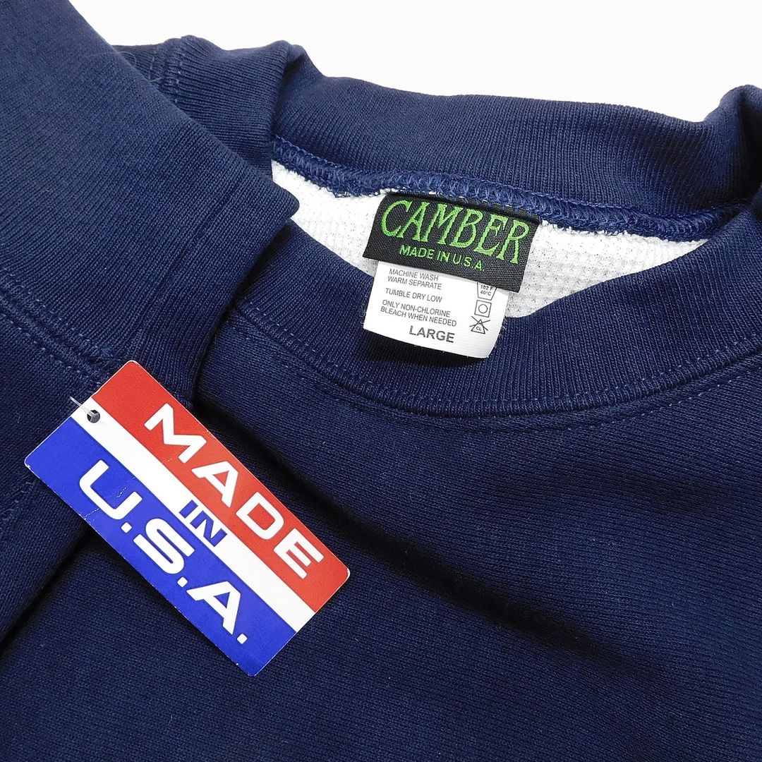 1990's Deadstock Camber® Thermal Lined Crewneck Sweatshirt made in USA ...